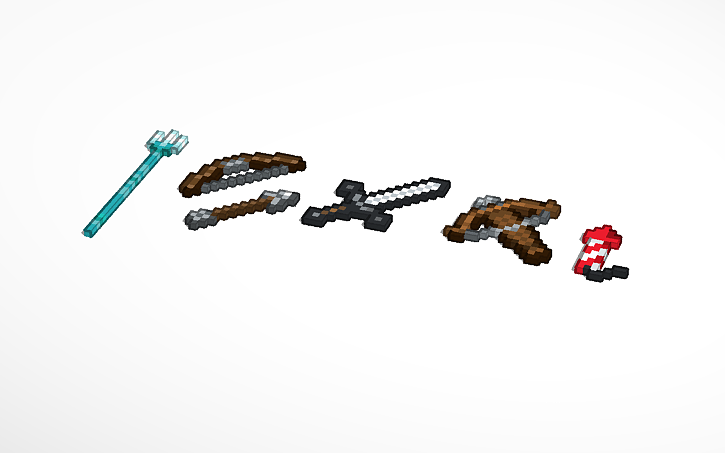 3D design minecraft weapons - Tinkercad