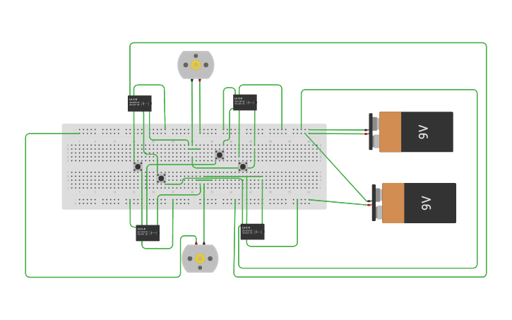 Circuit design Differential drive - Tinkercad