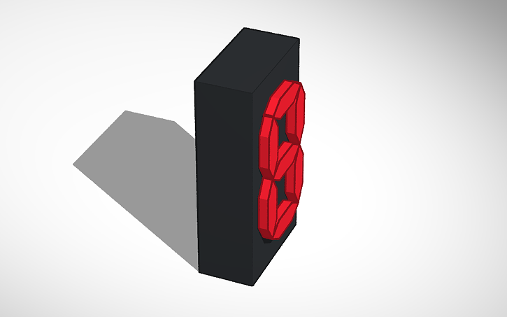 3D design 7 segment display - Tinkercad