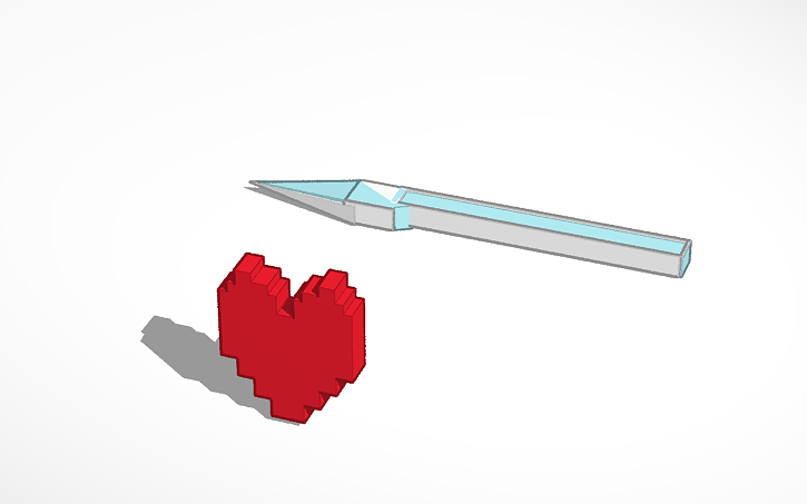 3D design undynes spear and undertale heart | Tinkercad
