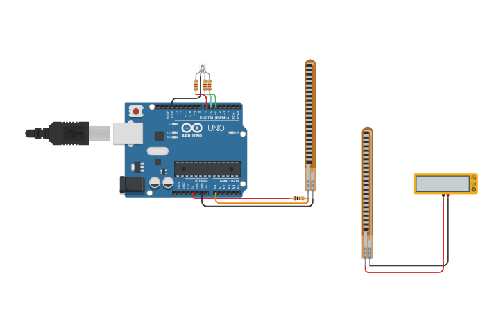 Circuit design Flex Sensor - Tinkercad
