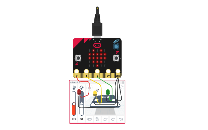 Circuit design ciecuito microbit - Tinkercad