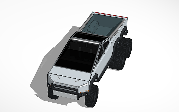 3D design Tesla Cybertruck lifted 6X6 dually | Tinkercad