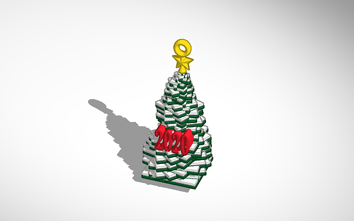 3D design 2020 Christmas Tree Ornament | Tinkercad