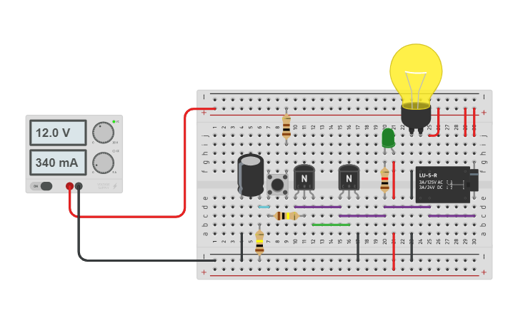 Circuit design Timer 5 secondes - Tinkercad