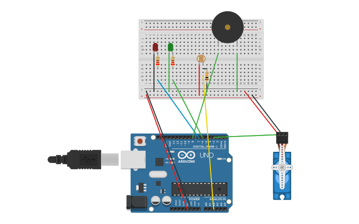 Circuit design LDR | Tinkercad