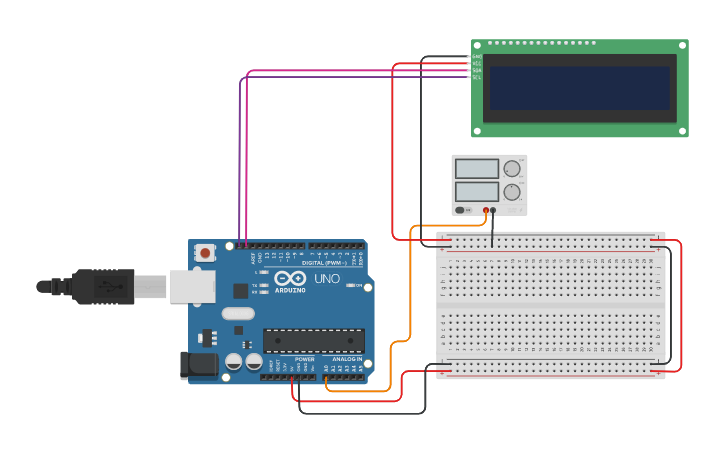 Circuit design analog to digital - Tinkercad