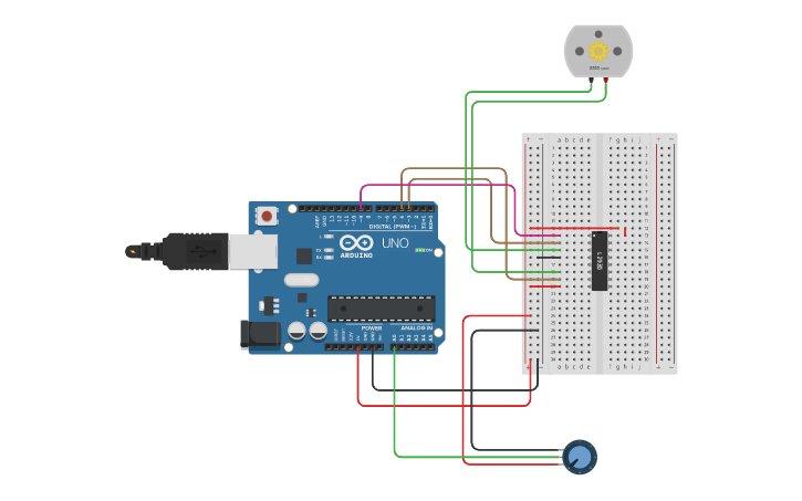 Circuit design Simple Motor | Tinkercad