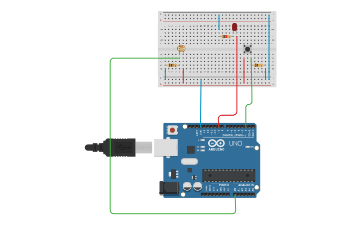 Circuit design 11c_Photoresistor_while loop iteration - Tinkercad