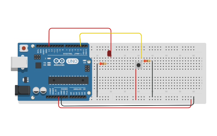 Circuit design boton - Tinkercad