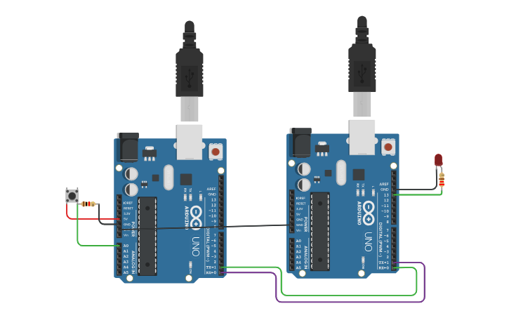 Circuit Design Conectando 2 Arduinos Connection Between 2 Arduinos