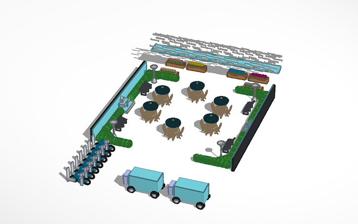 3D design Courtyard Renovation Layout | Tinkercad