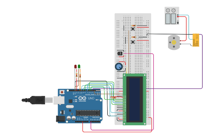 Circuit design Circuito con pantalla LCD para Modulos - Tinkercad