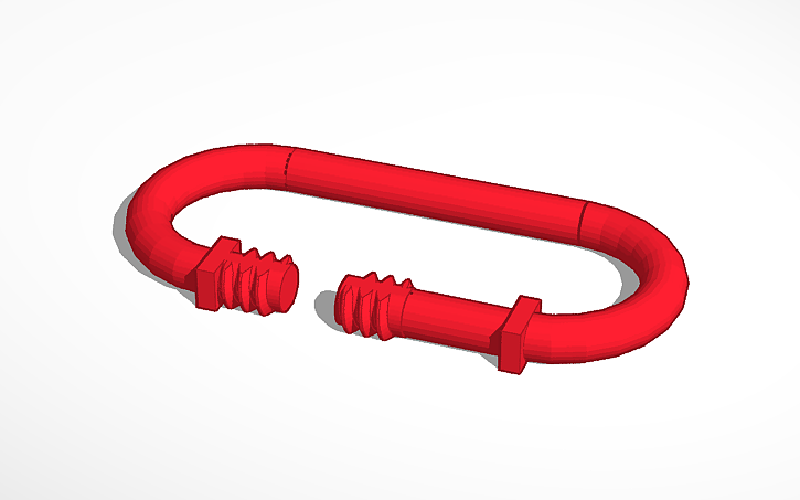 3D design 7mm threaded link - Tinkercad