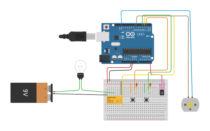 Circuit design Sensor de temperatura ,motor con Arduino - Tinkercad