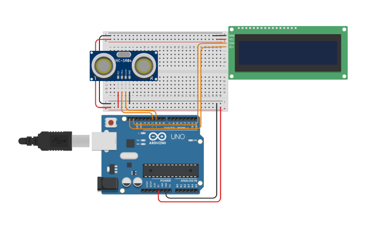 Circuit Design Distance Sensor Tinkercad