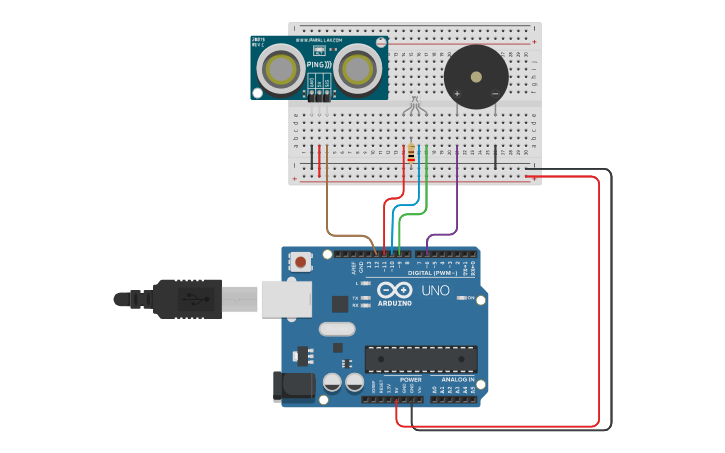Circuit design Sensor de Proximidade | Tinkercad Circuit design Sensor de Proximidade | Tinkercad
