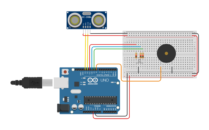 Circuit design Car Sensor | Tinkercad