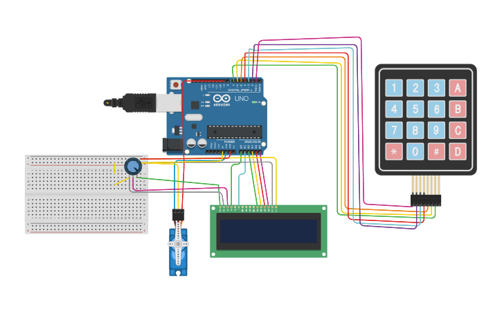 Circuit design smart lock system - Tinkercad