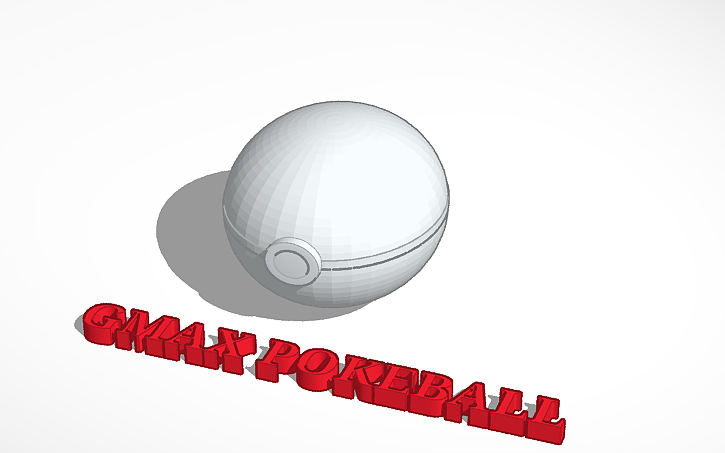 3D design GMAX pokeball - Tinkercad