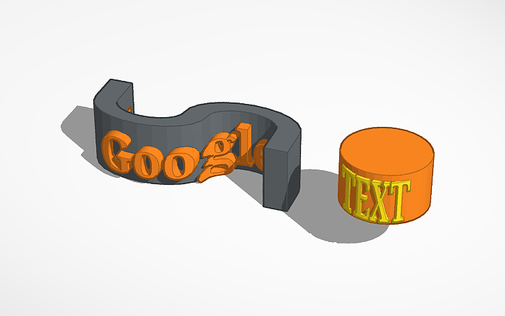 3D design Curve Text - Tinkercad