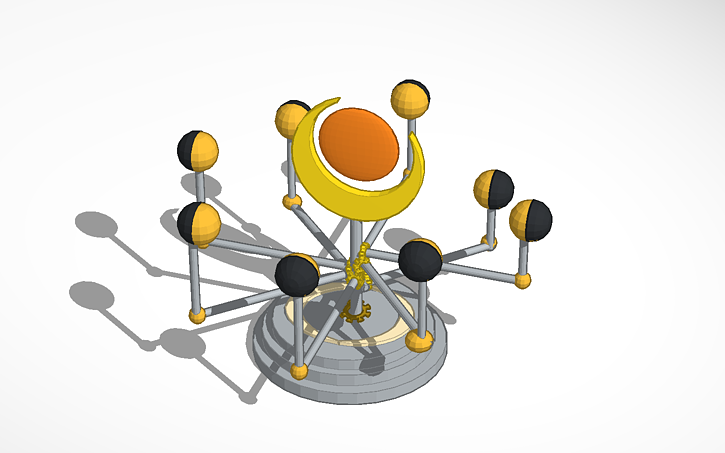 3D design moon phases - Tinkercad
