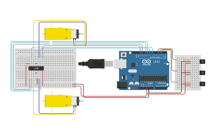 Circuit design Line Tracing Robot - Tinkercad