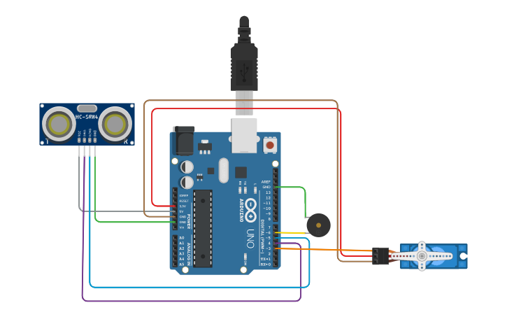 Circuit design Projeto Final - Robô Curupira - Tinkercad
