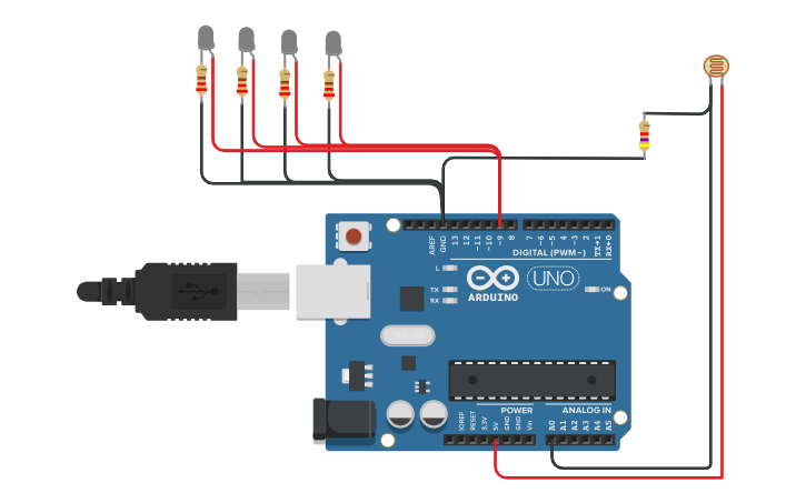 Circuit Design Light Intensity Controller Tinkercad