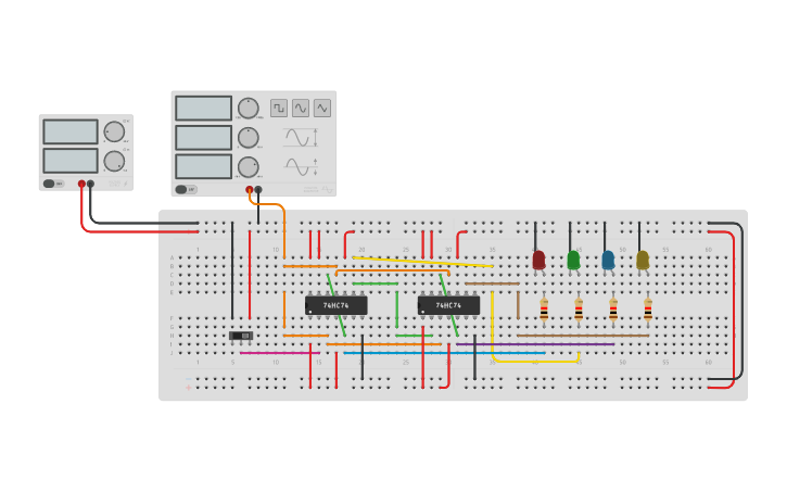 Circuit design Serial In Parallel Out (SIPO) shift registers EXP 8 | Tinkercad