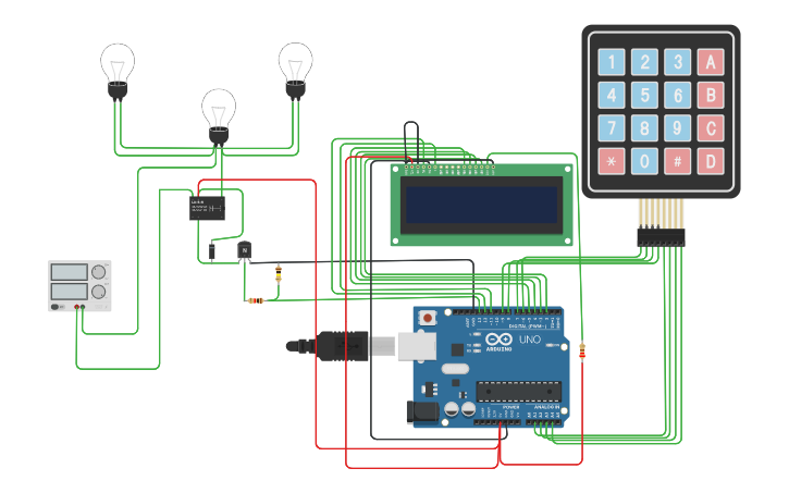 Circuit Design Arduino Tinkercad Password Access Control Circuit With Lcd Tinkercad