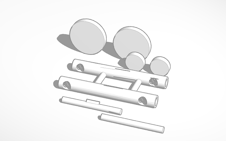 3D design Rubberband Car- All Parts | Tinkercad