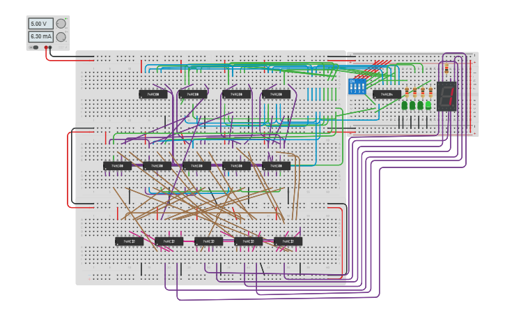 Circuit design MD. ISRAFIL HOSSAIN (7 segment to hexdecimal) - Tinkercad