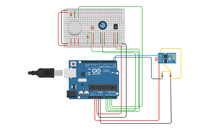 Circuit Design Wifi Module Esp8266 And Temperature Light Gas Sensor