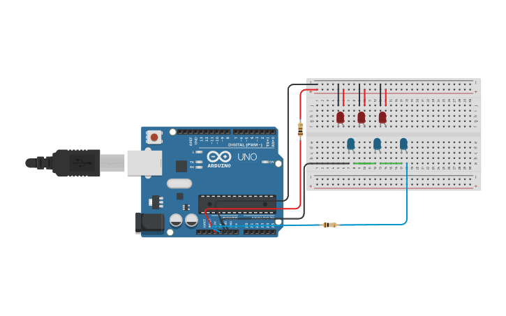 Circuit design Circuito paralelo y en serie con Arduino - Tinkercad