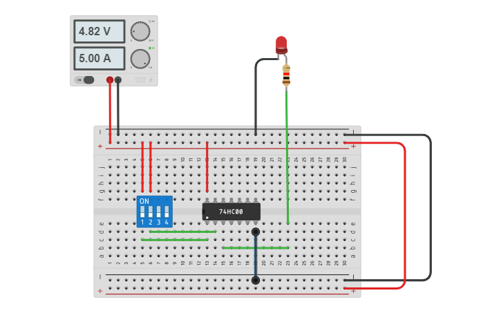 Circuit design NAND GATE | Tinkercad