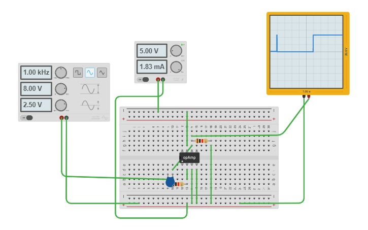 Circuit design Op-Amp 741 Inverter - Tinkercad
