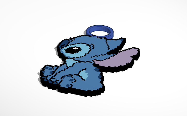 3D design Stitch key chain - Tinkercad