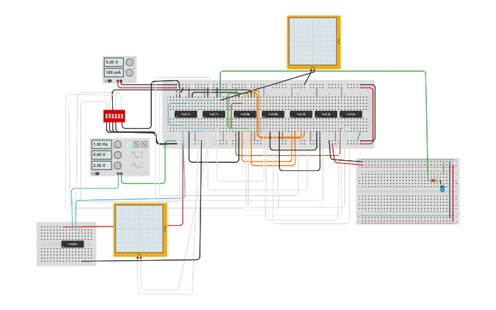 Circuit design negative edge trigger piso (D latch ) | Tinkercad