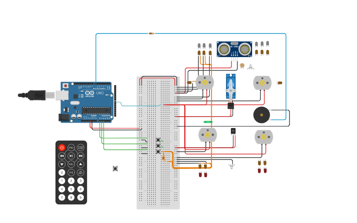 Circuit design Coche | Tinkercad