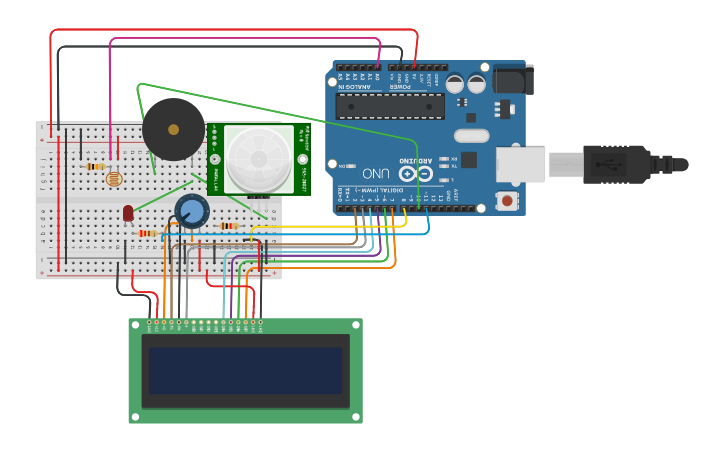 Circuit Design Copy Of Arduino Home Security With Pir Sensor And Lcd