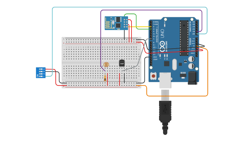 Circuit design Copy of Arduino - Send Data (via Wi-Fi) + Sensors - Tinkercad