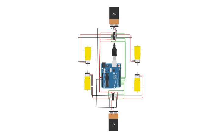 Circuit design carro 4x4 2D - Tinkercad