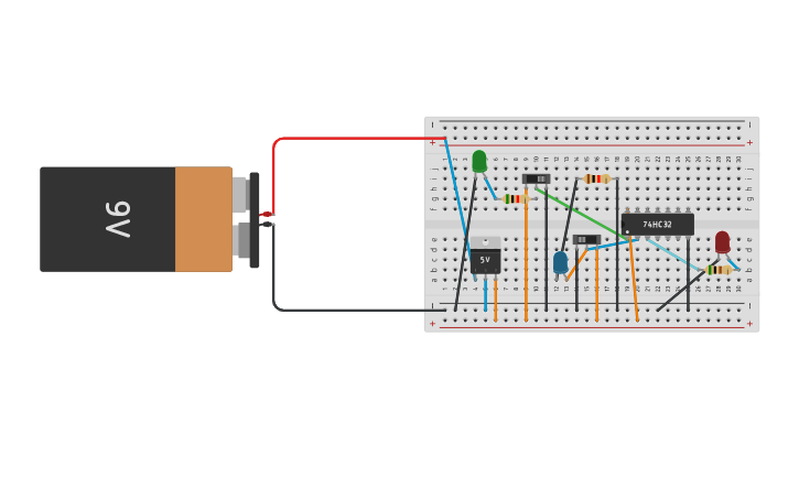 Circuit design OR gate - Tinkercad