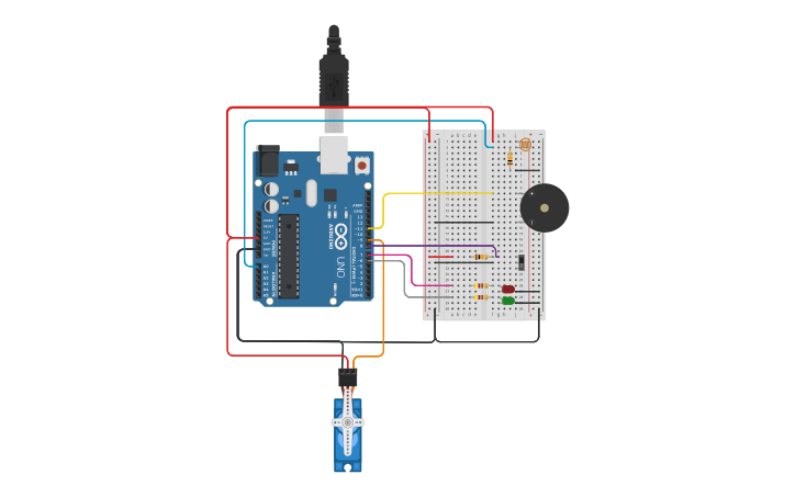 Circuit Design Laser Detection System Photoresistor Circuit Tinkercad