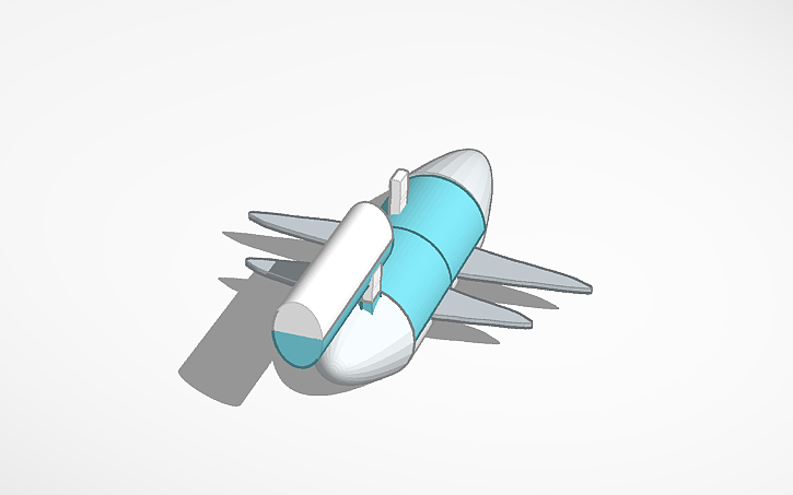 3D design WW2 V1 rocket that bombed Buckingham - Tinkercad