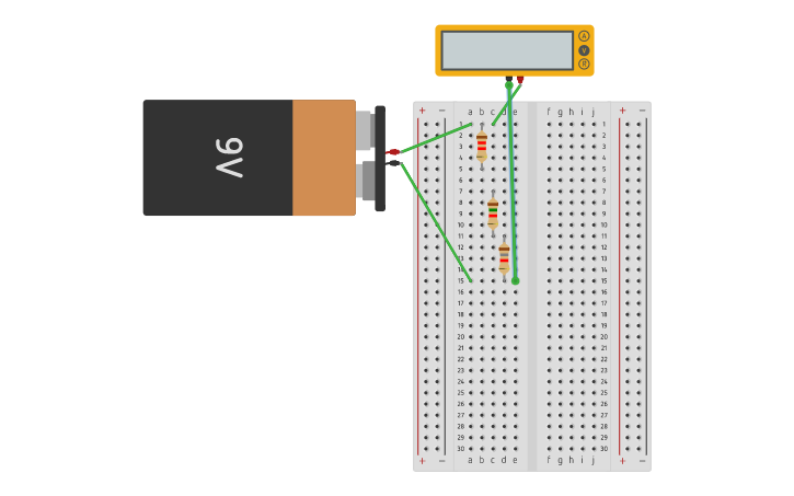 Circuit design Rangkaian Seri - Tinkercad
