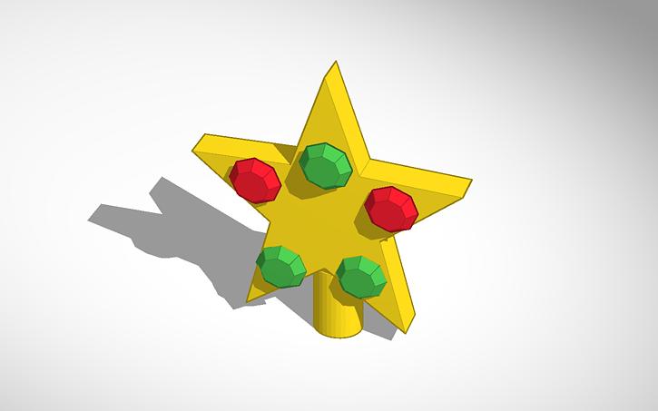 3D design Christmas Tree Star - Tinkercad