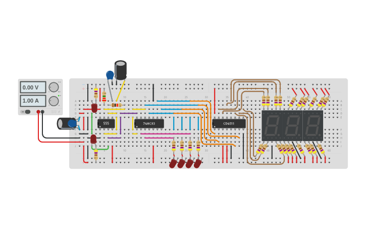 Circuit Design Seven Segment Counter Display Tinkercad