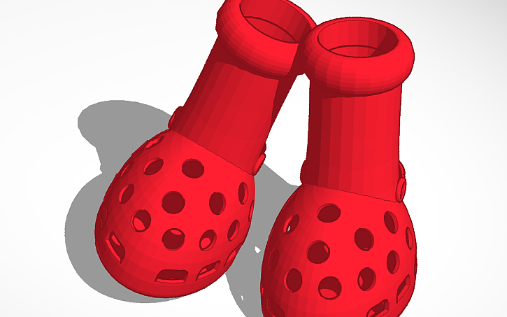 3D design MSCHIF Big Red Boot Crocs - Tinkercad